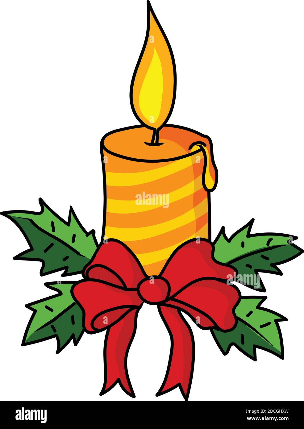 Decorated Burning Candle Illustration Stock Vector Image & Art - Alamy
