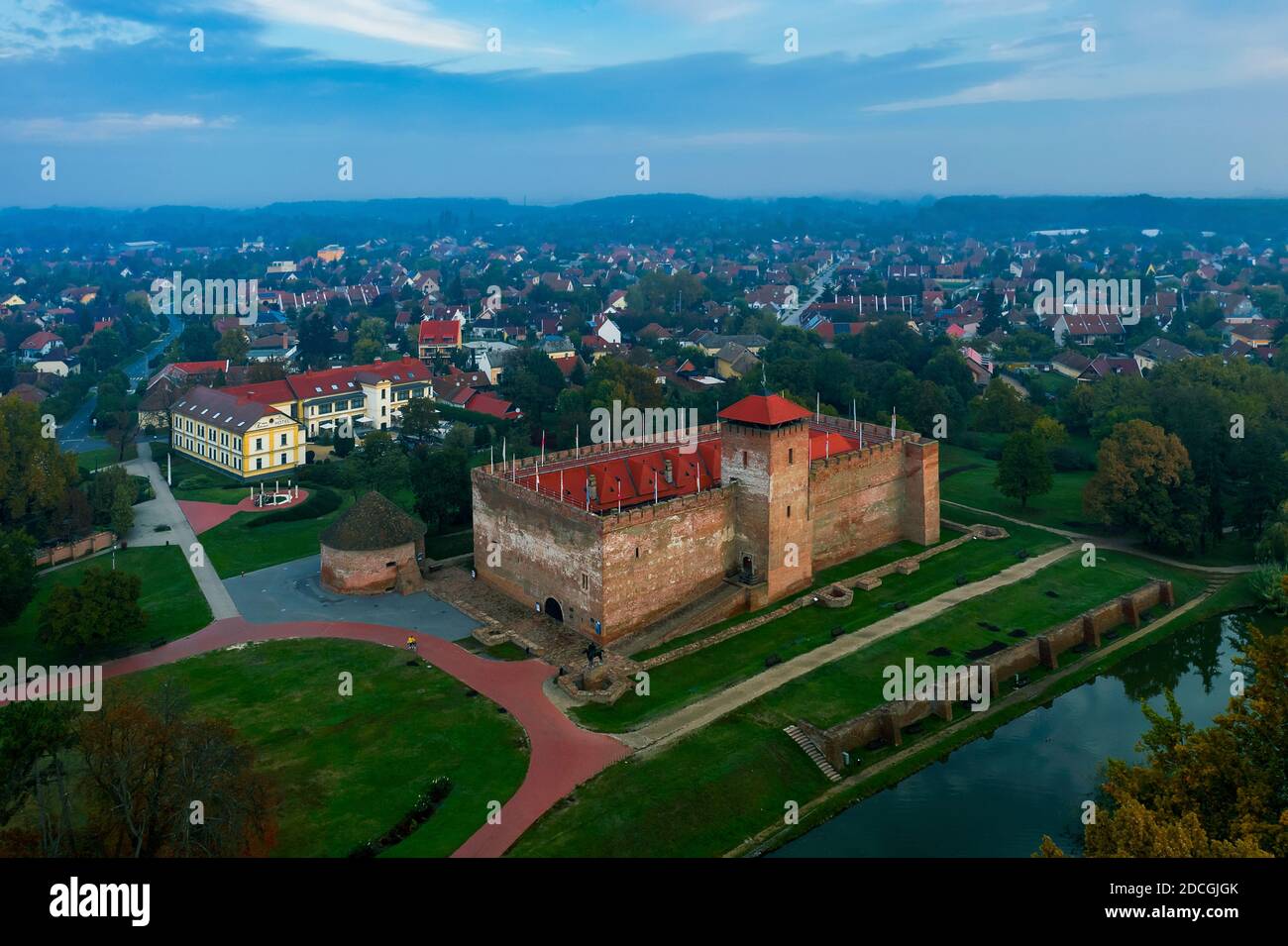 Amazing aerial photo about the Castle of Gyula ferris wheel. famous ...