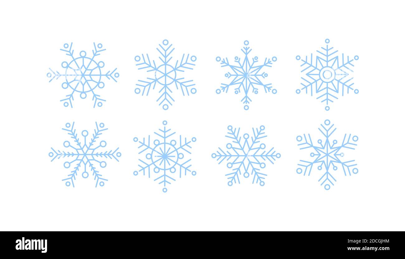 Collection of blue snowflakes, vector illustration Stock Vector Image ...