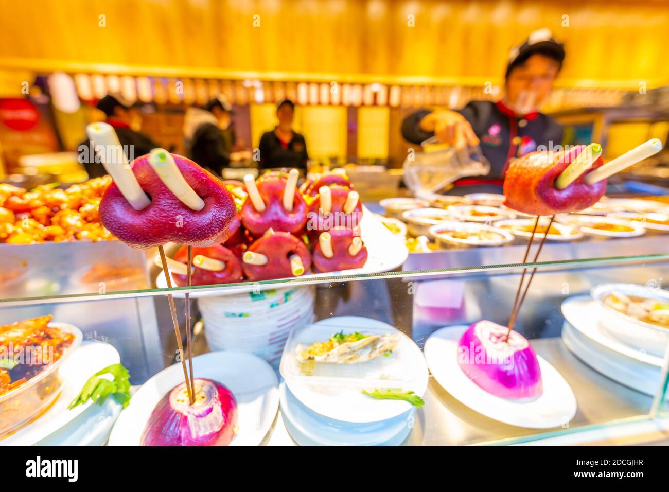 Local food on display in Ciqikou Old Town, Shapingba, Chongqing, China ...