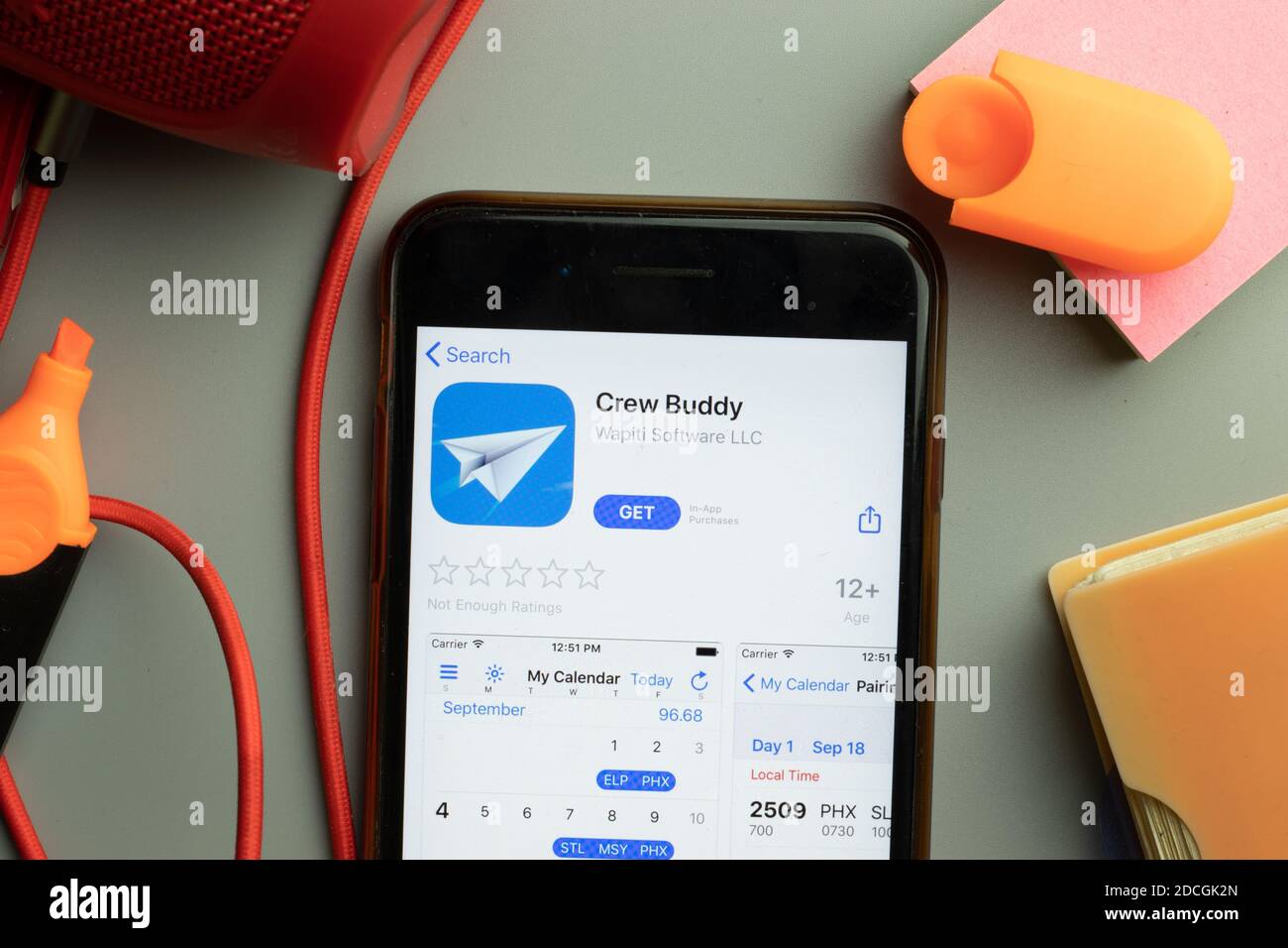 New York, United States - 7 November 2020: Phone screen close-up with ...