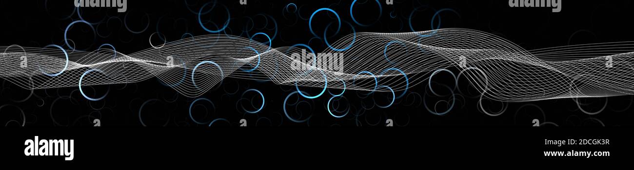 Fantastic elegant wave panorama design with circle objects Stock Photo ...