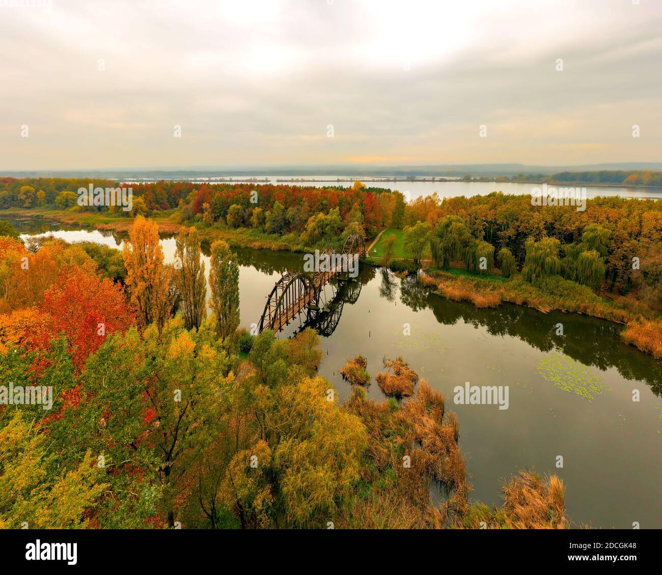 Kanyavar island Little balaton area in Hungary. Famous natural reeved ...