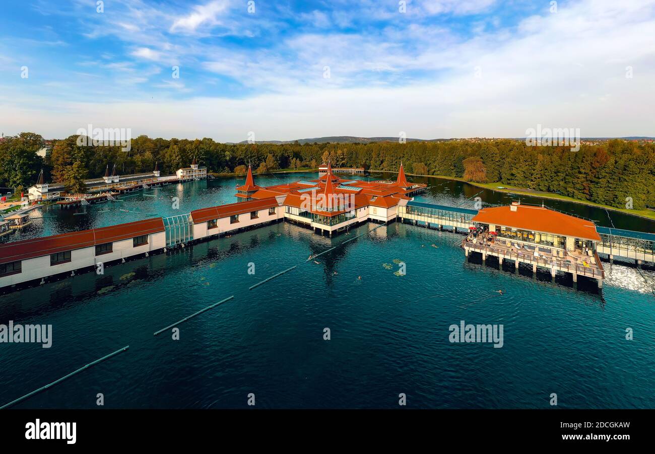 Lake Heviz natural warm water thermal bath in Hungary. unique natural ...