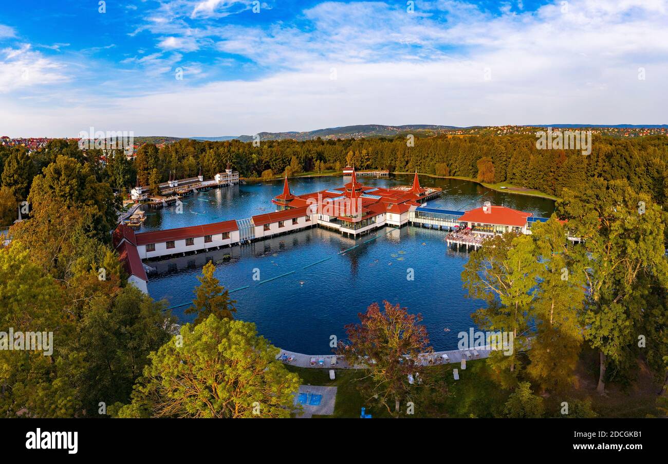 Lake Heviz natural warm water thermal bath in Hungary. unique natural ...