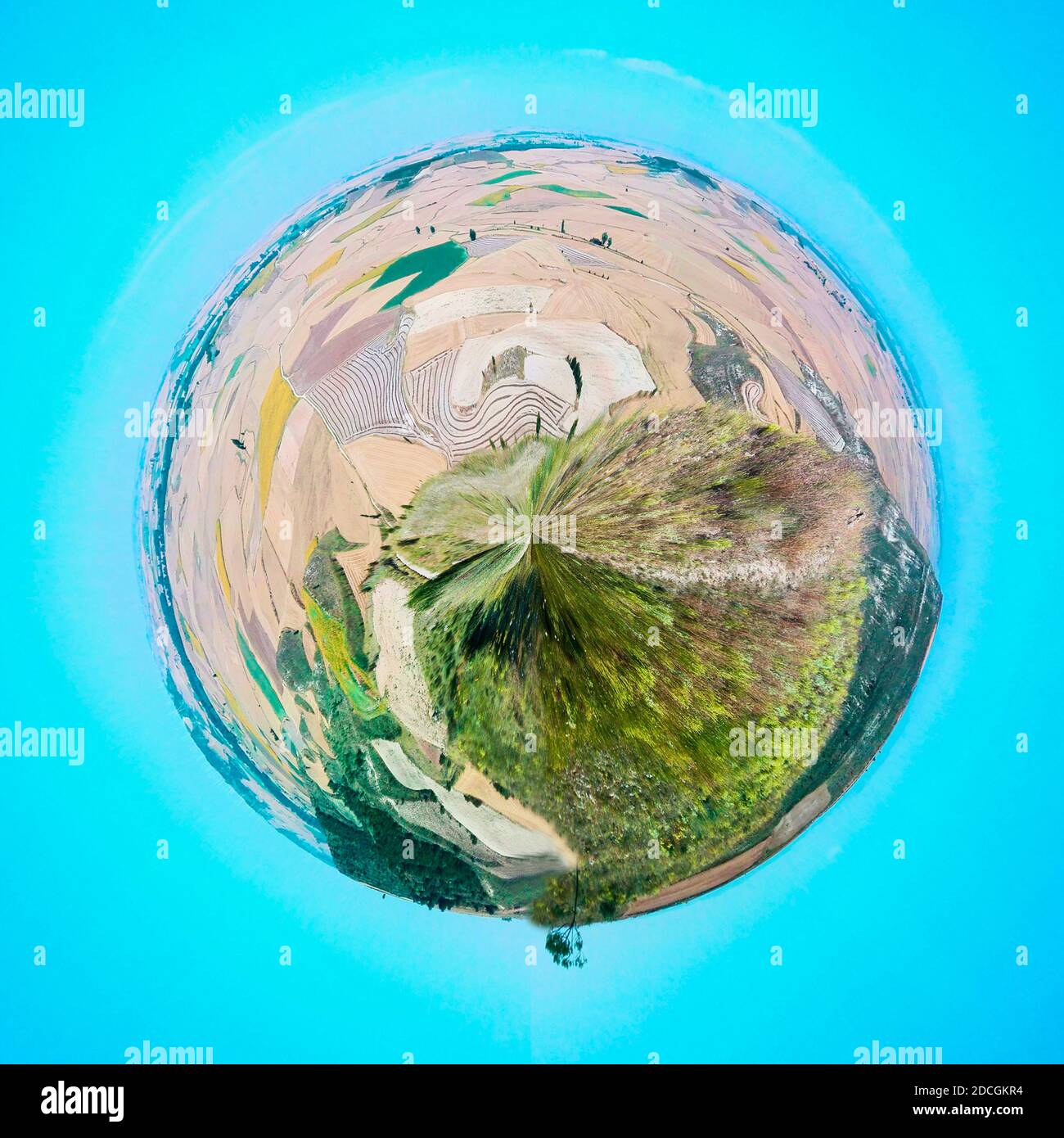 tiny planet. little world. Spanish countryside Stock Photo - Alamy