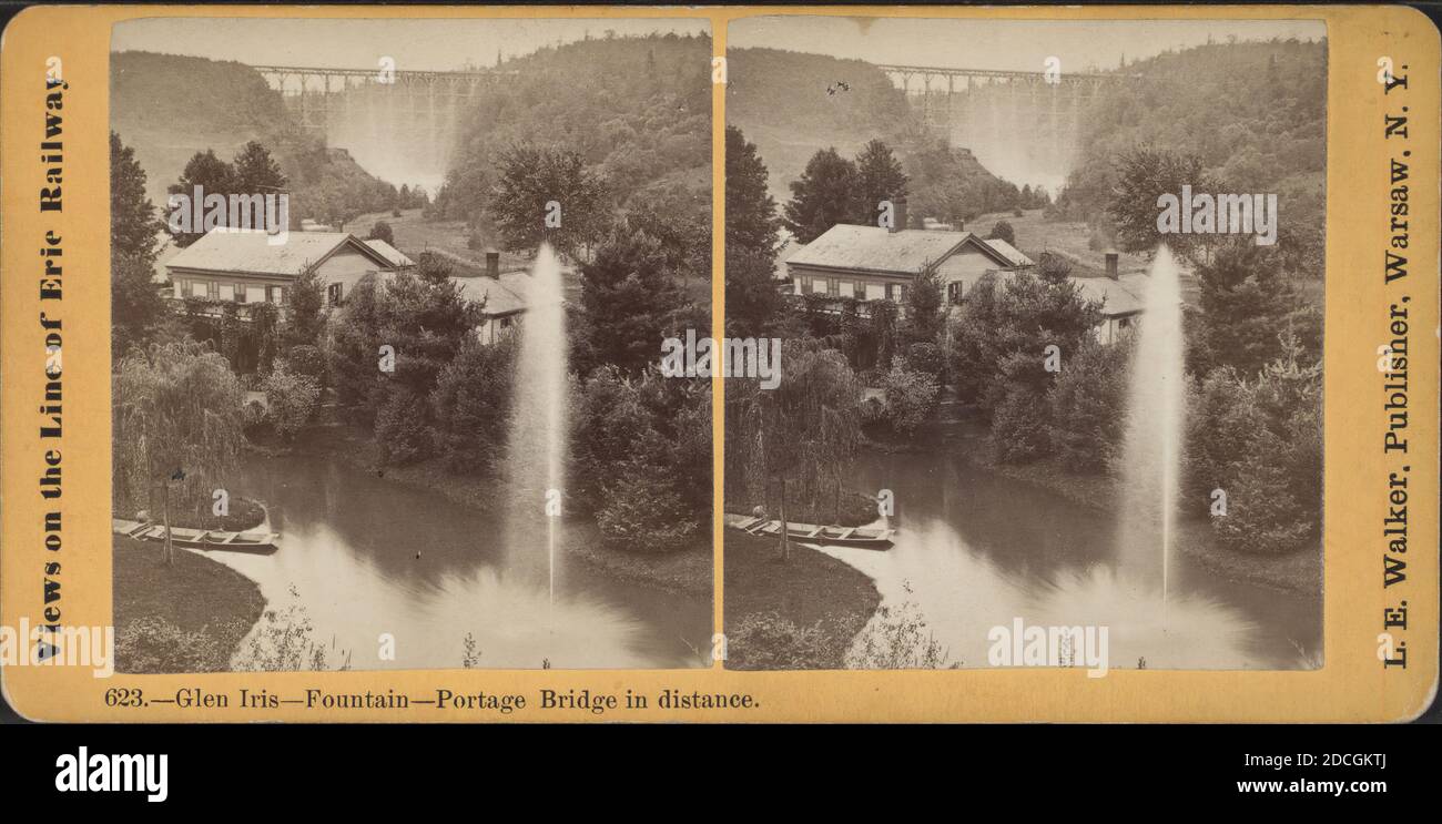 Glen Iris -- Fountain --Portage Bridge in distance., Walker, L. E ...