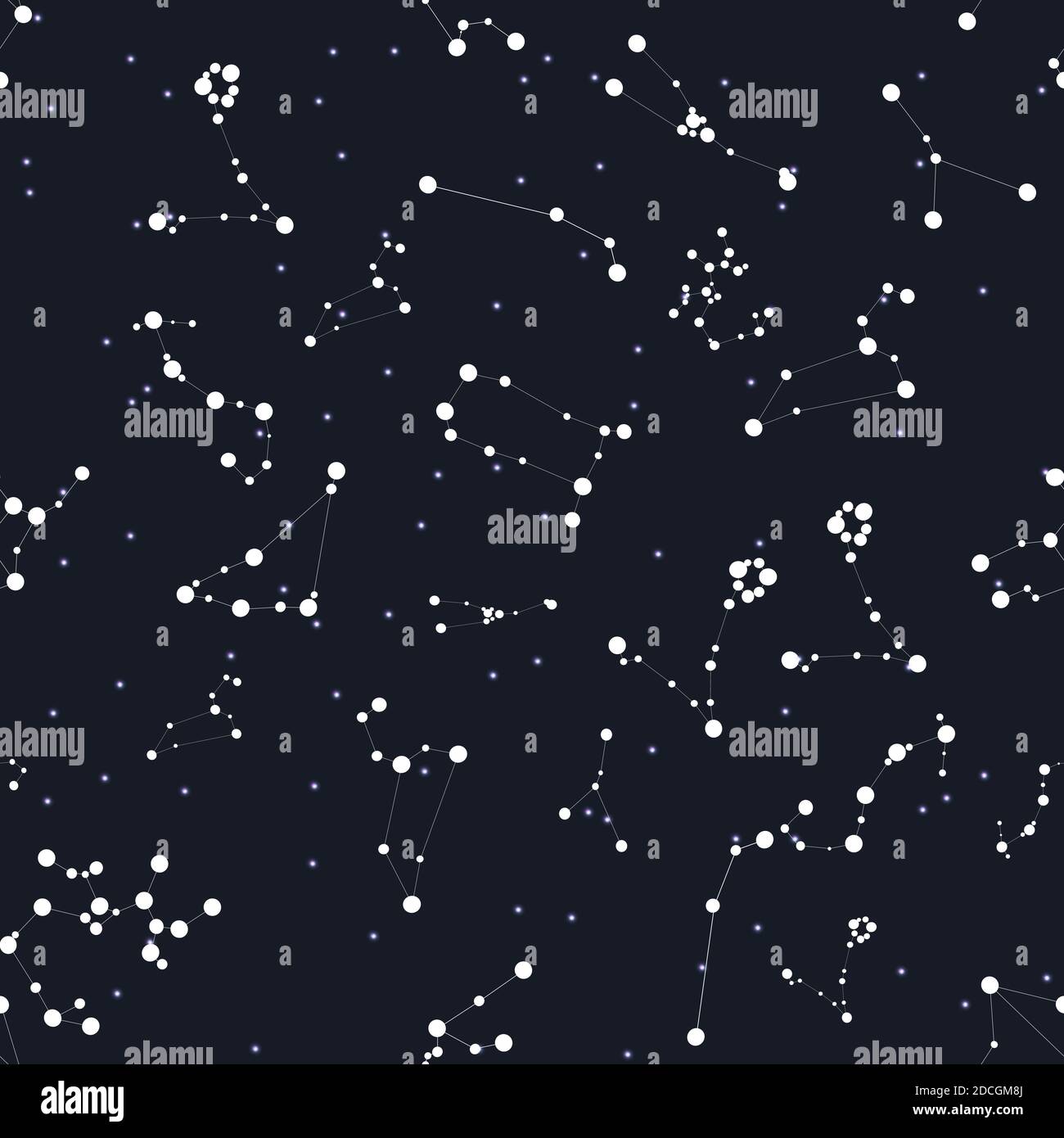 Seamless Pattern. Zodiac Sign of the Beautiful Bright Stars on Cosmic ...