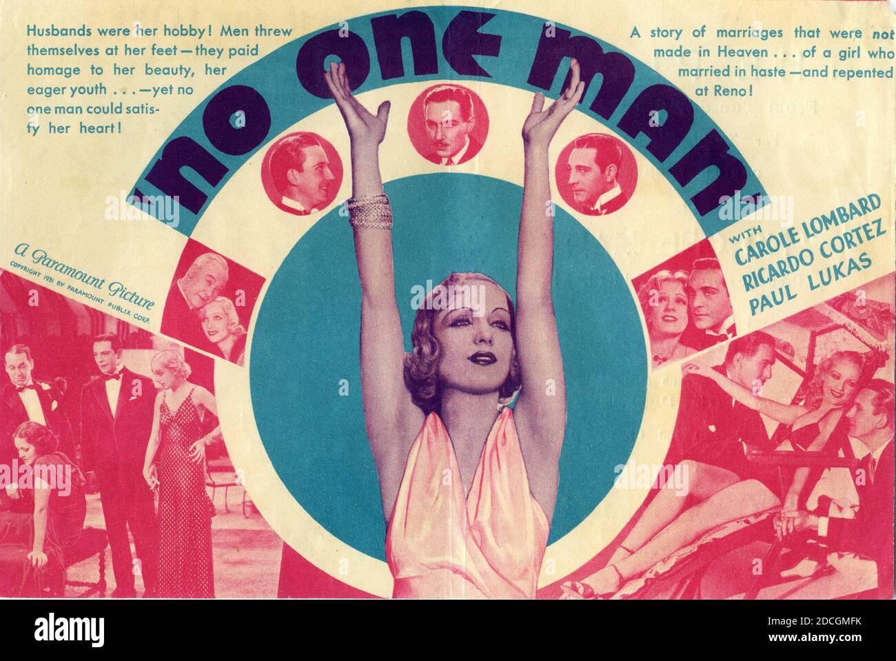 CAROLE LOMBARD RICARDO CORTEZ and PAUL LUKAS in NO ONE MAN 1932 ...