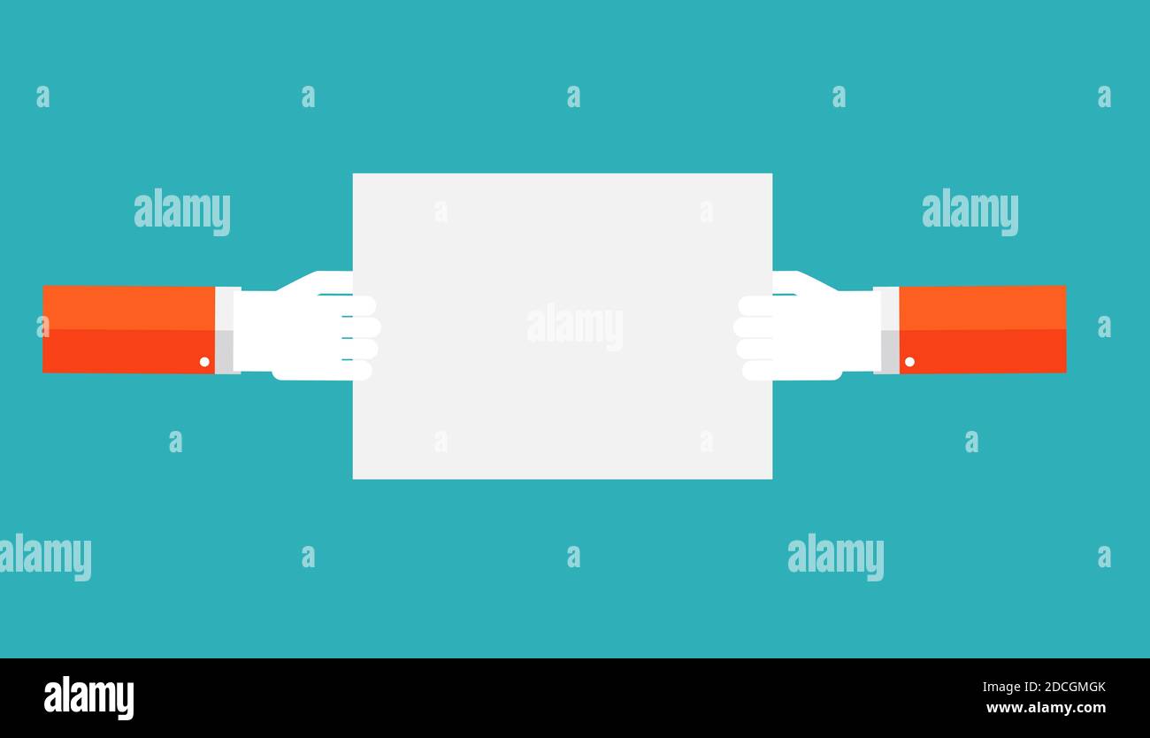 White paper blank in the hand. Illustration Stock Photo - Alamy
