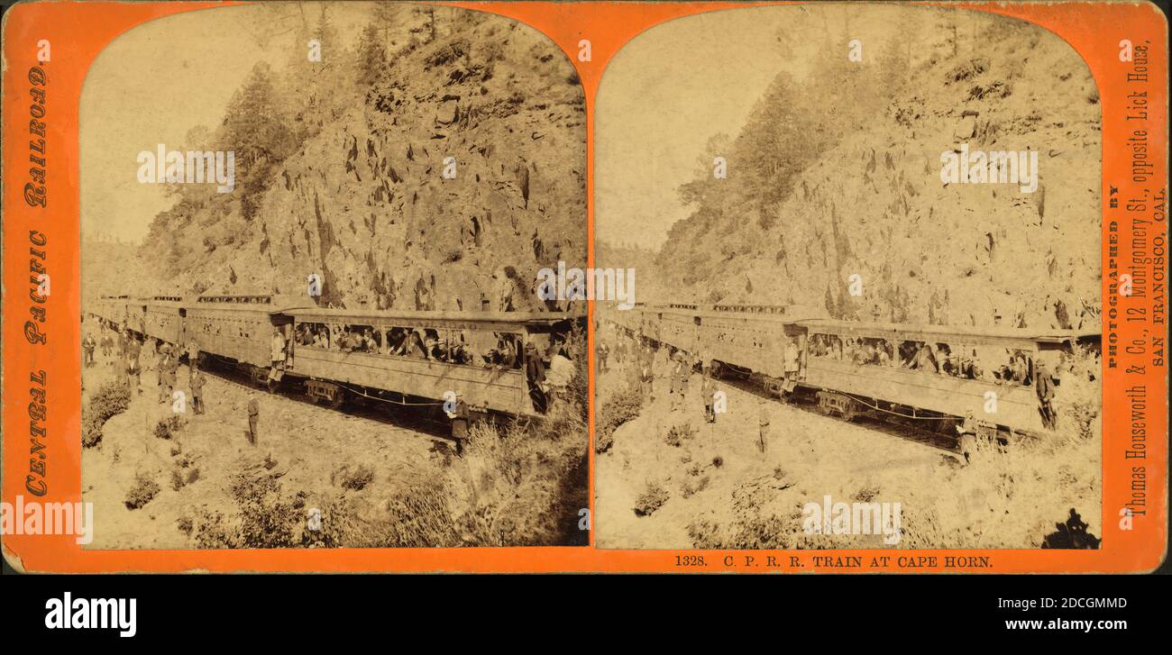 C.P.R.R. train at Cape Horn., Thomas Houseworth & Co., Central Pacific ...