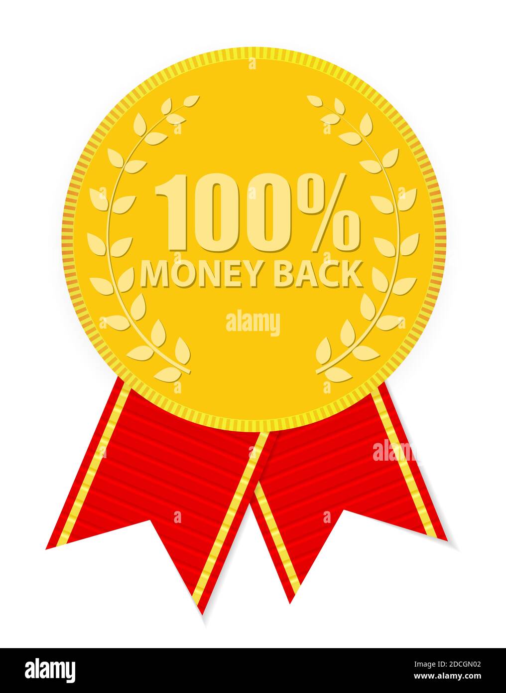 Gold Label 100 Money back. Illustration Stock Photo - Alamy