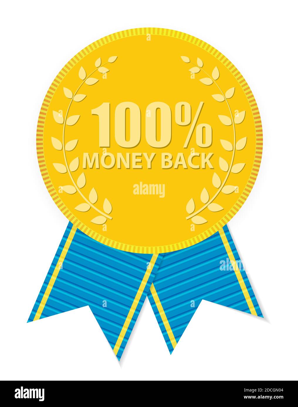 Gold Label 100 Money back. Illustration Stock Photo - Alamy