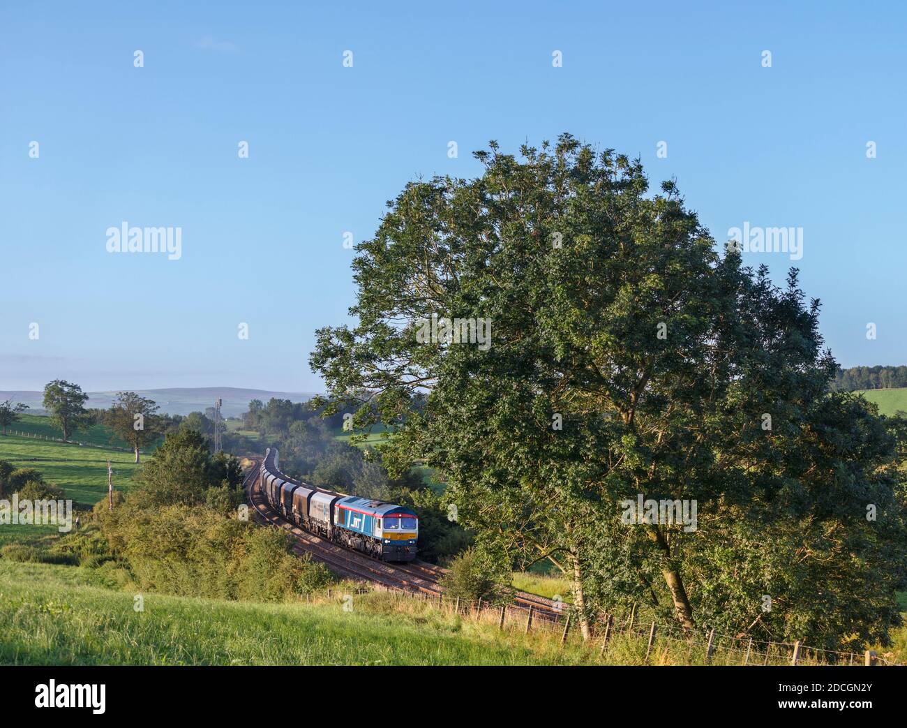 GB Railfeight class 66 locomotive 66747 passing Coniston Cold in the ...