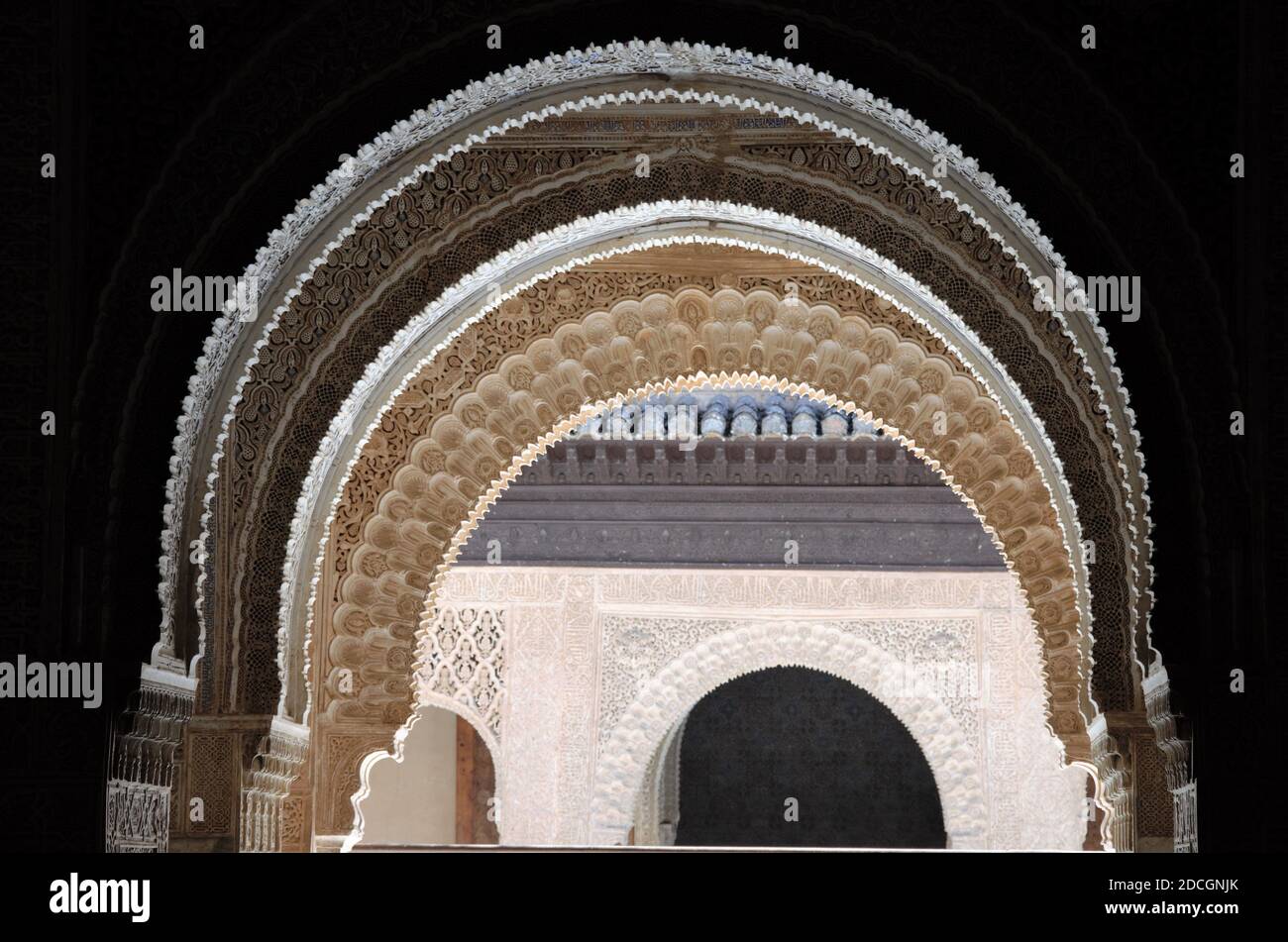 Arabesque Layers of beige, brown arches with nonfigurative ornaments in ...