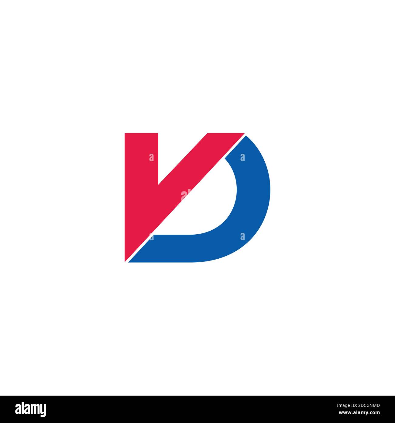 abstract letter vd simple geometric slice design logo vector Stock ...