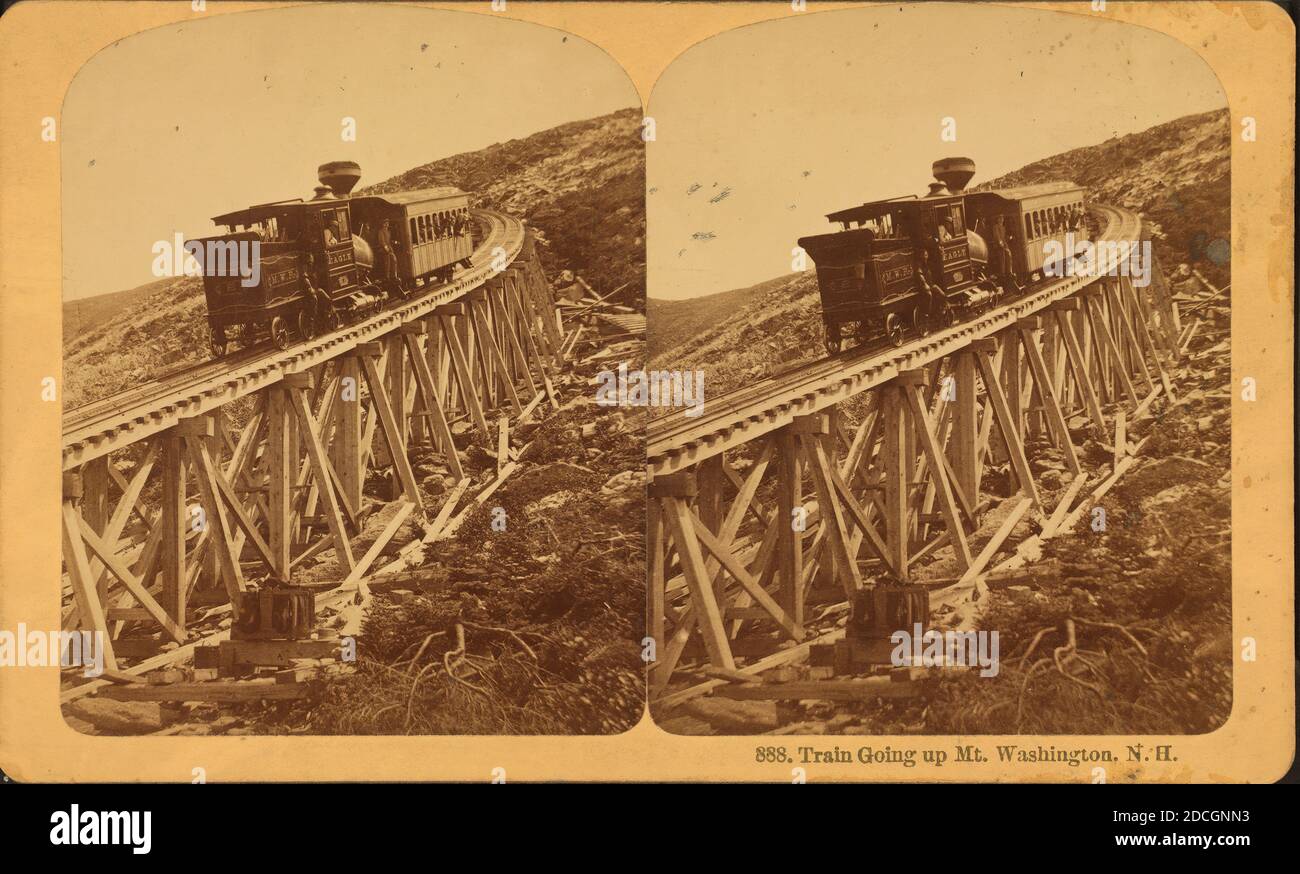 Train going up Mt. Washington, N.H., Littleton View Co., Mountain ...