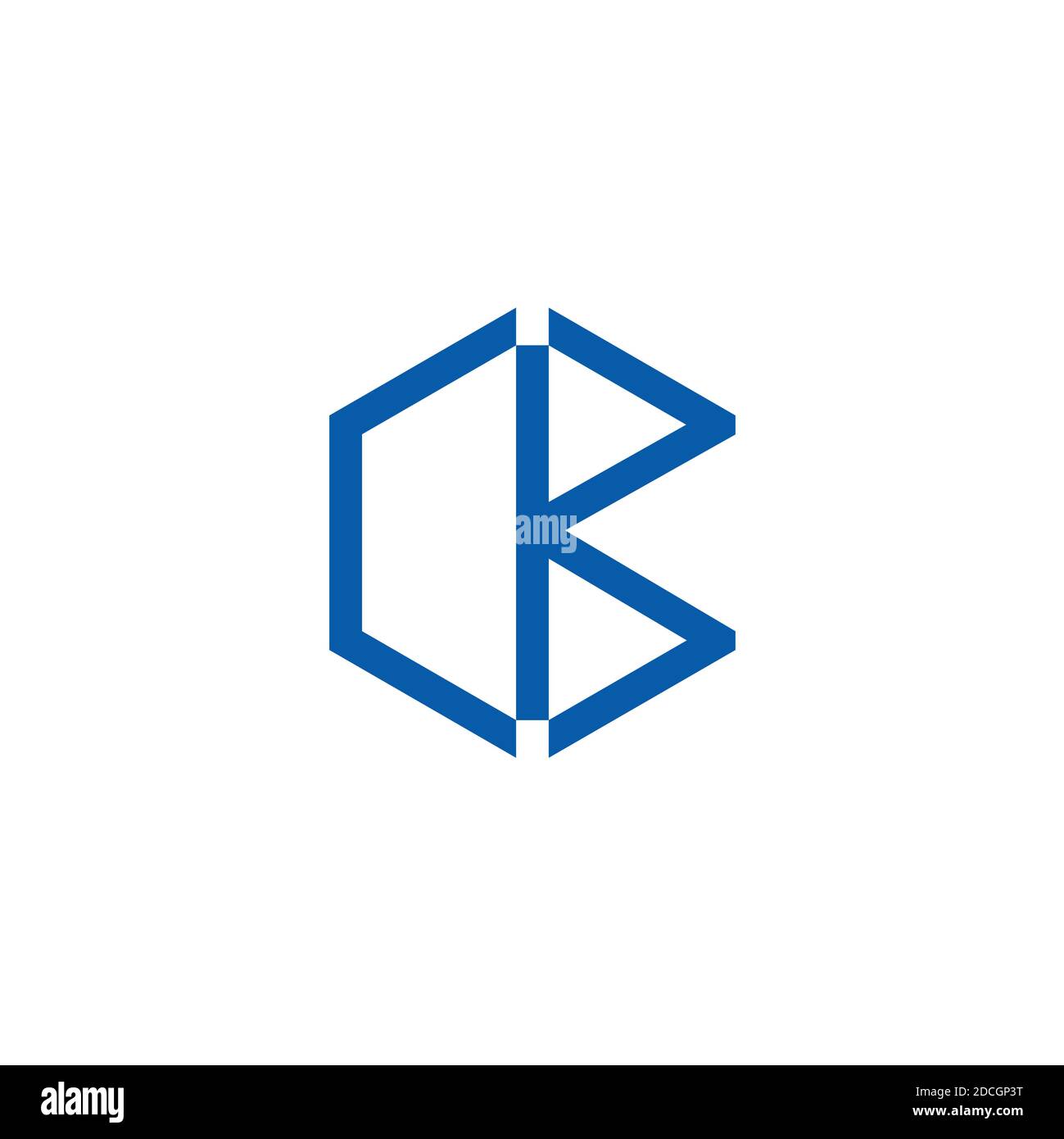 abstract letter cb geometric hexagonal line design logo vector Stock ...