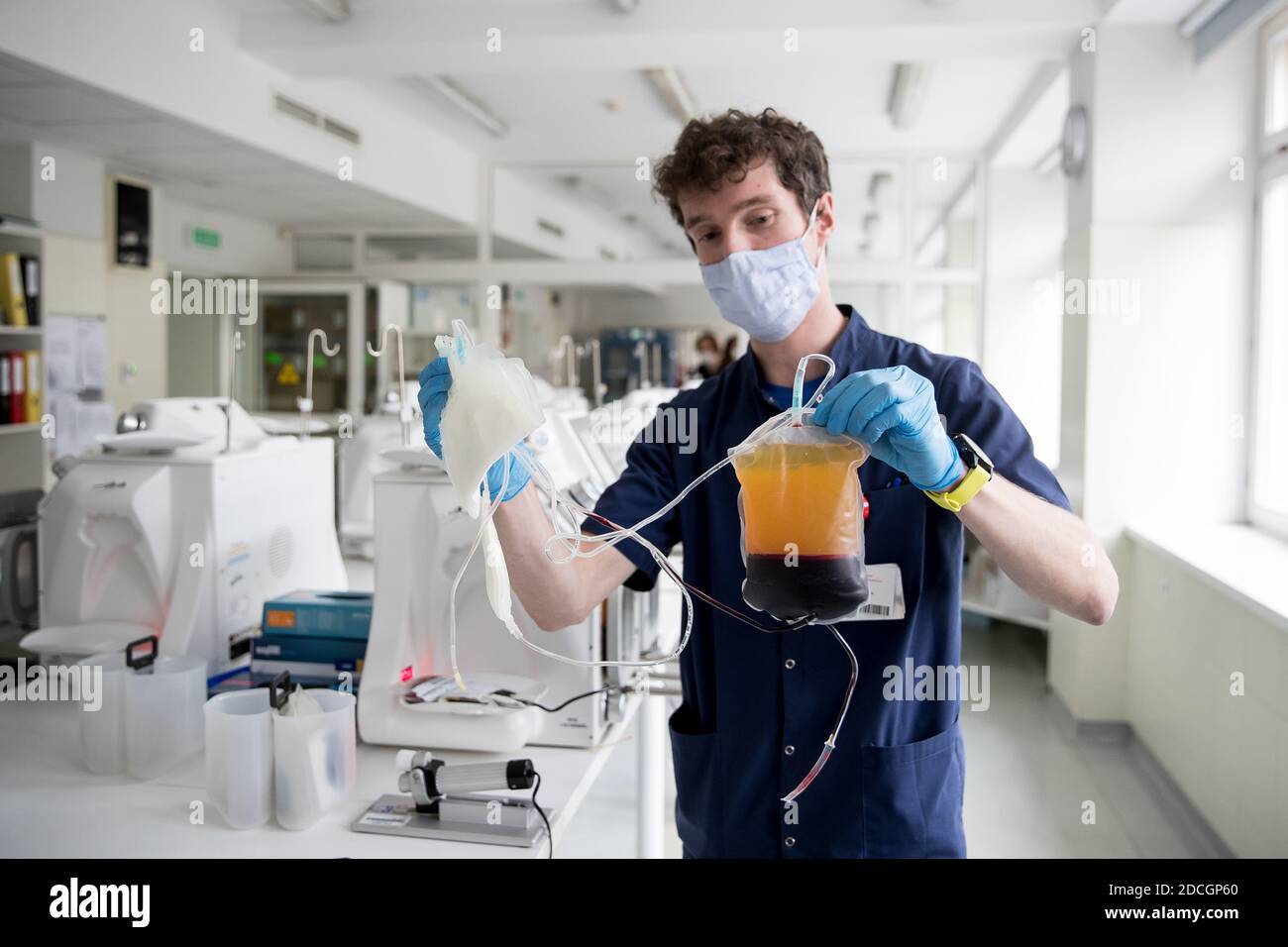 Plasma transfusion center hi-res stock photography and images - Alamy