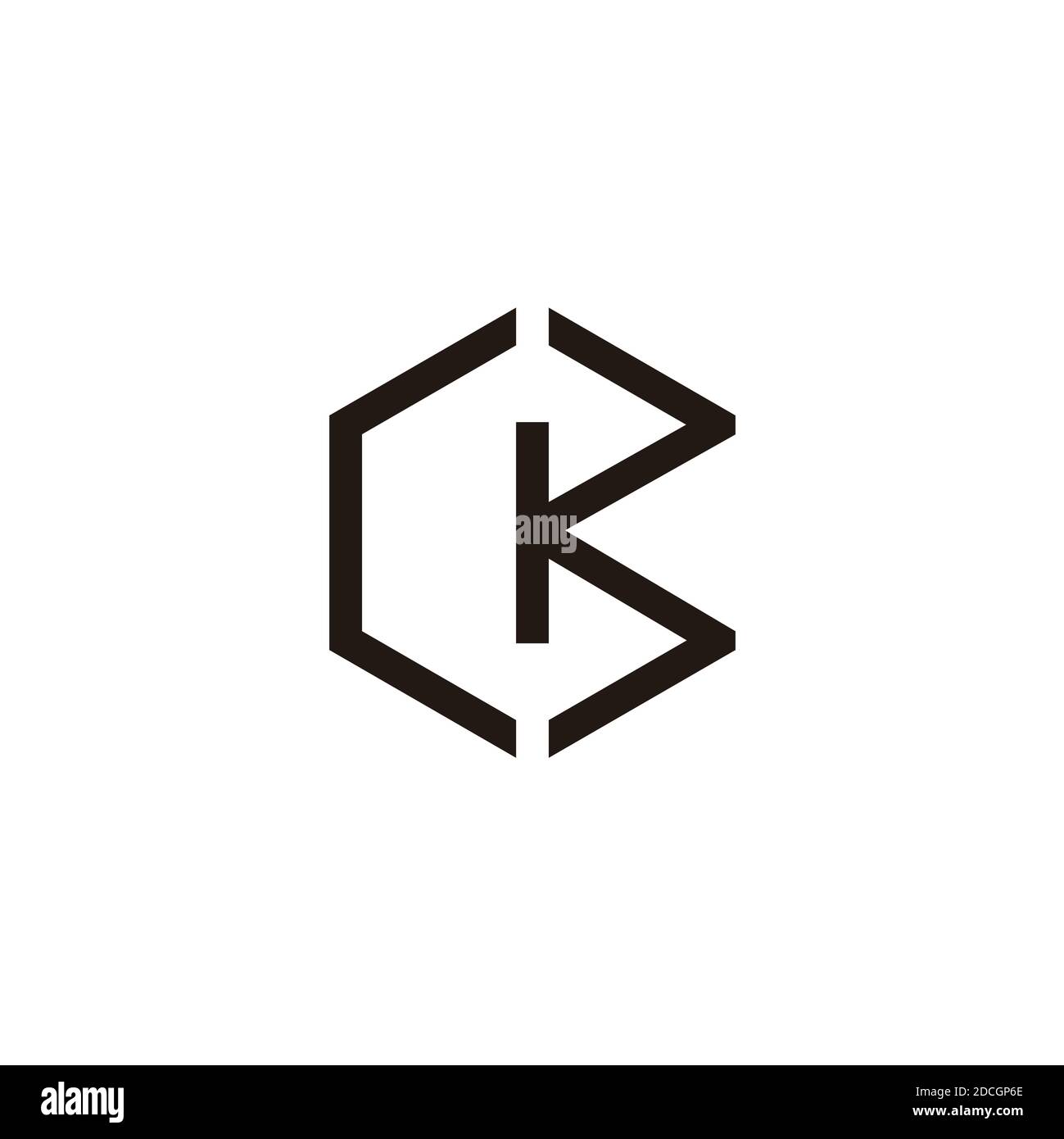 abstract letter ck geometric hexagonal design logo vector Stock Vector Image & Art - Alamy