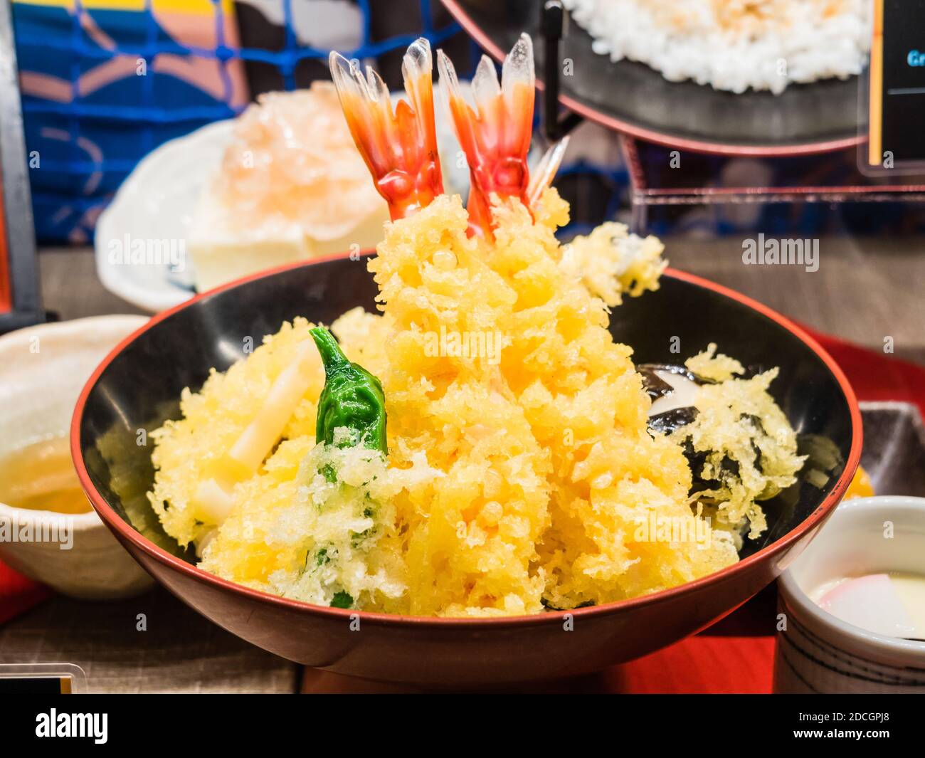 A closeup of a traditional Japanese dinner with tuna Stock Photo - Alamy