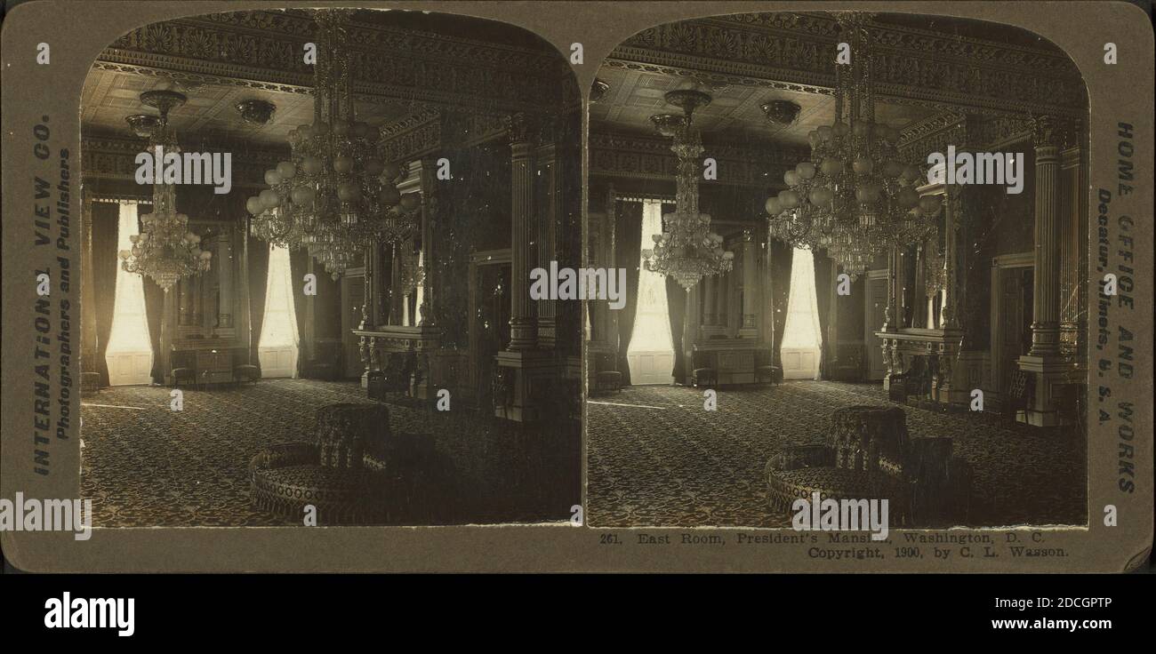 East Room, President's Mansion, Washington, D.C., White House ...