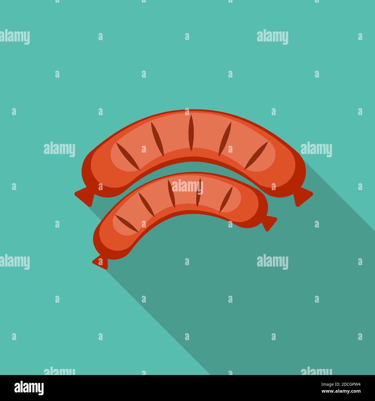 Breakfast Sausage Icon in Modern Flat Style Illustration Stock Photo ...