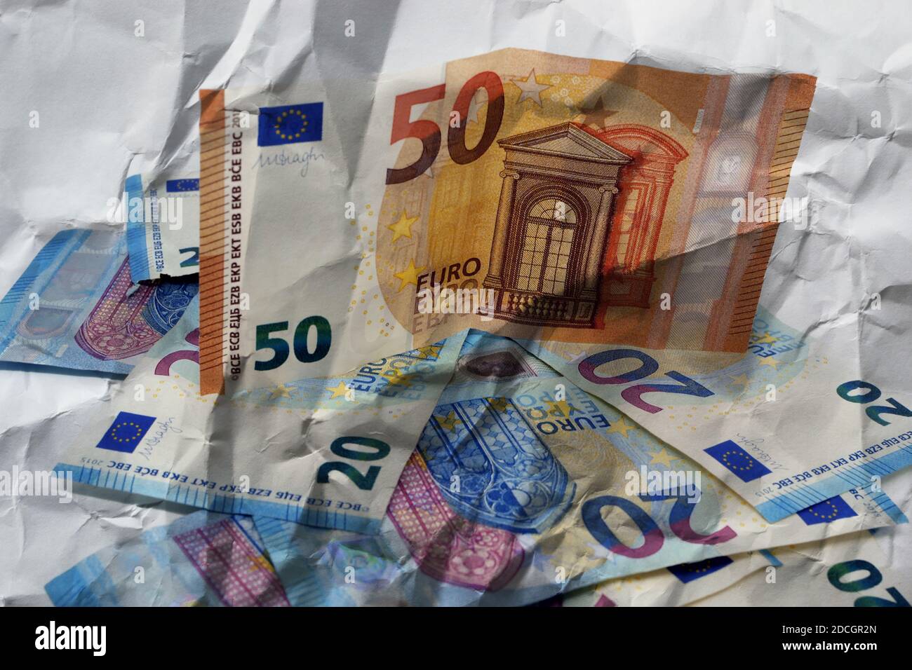 Euro banknotes.Pile of paper euro banknotes.Euro European currency ...