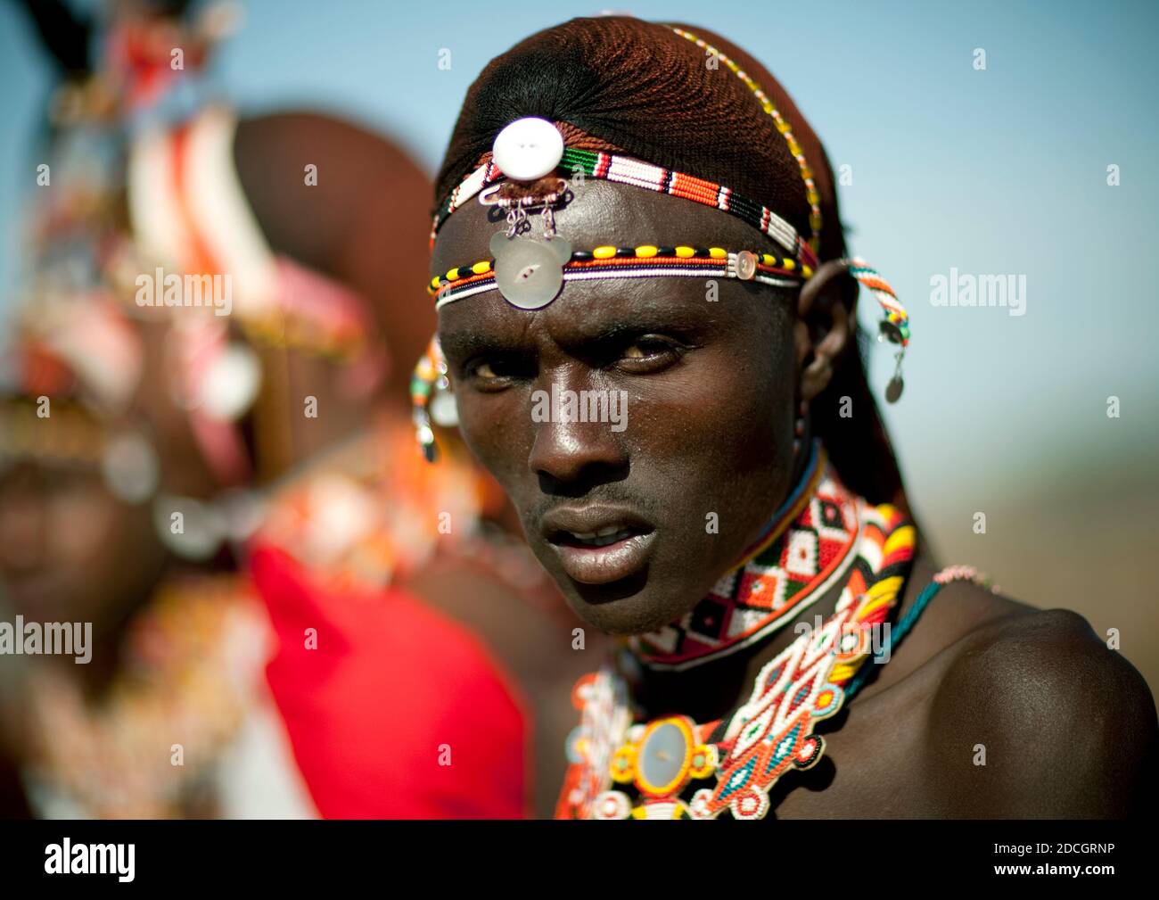 Portrait of a Samburu tribe moran, Samburu County, Maralal, Kenya Stock ...