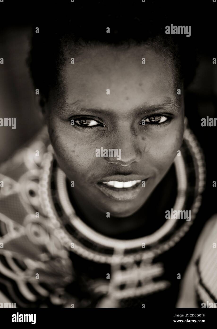 Portrait of Samburu tribe woman, Samburu County, Maralal, Kenya Stock ...