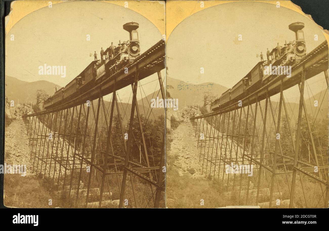 Frankenstein Trestle and Train, P. & O.R.R., Crawford Notch., Kilburn ...