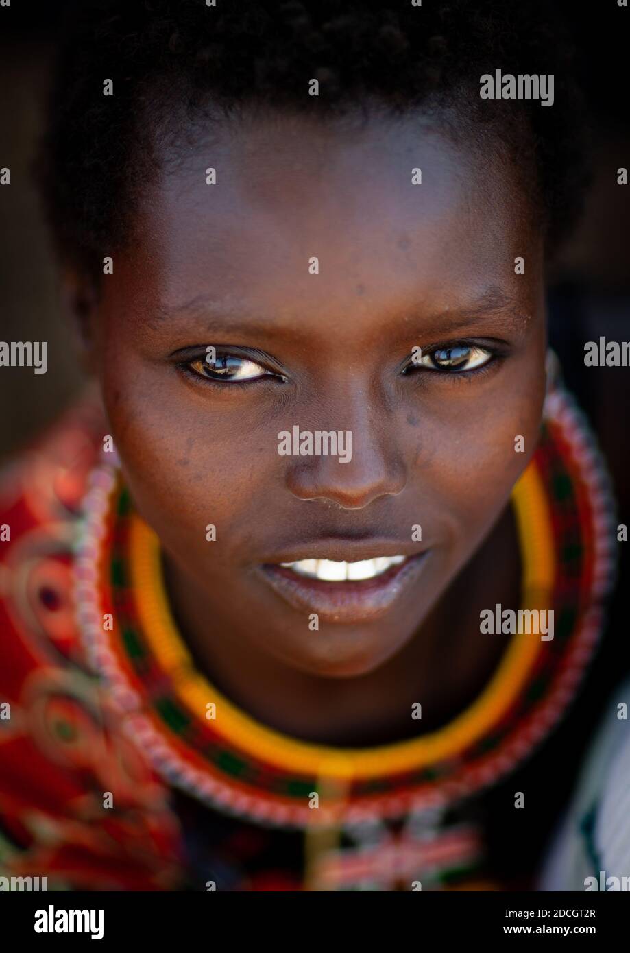 Portrait of Samburu tribe woman, Samburu County, Maralal, Kenya Stock ...