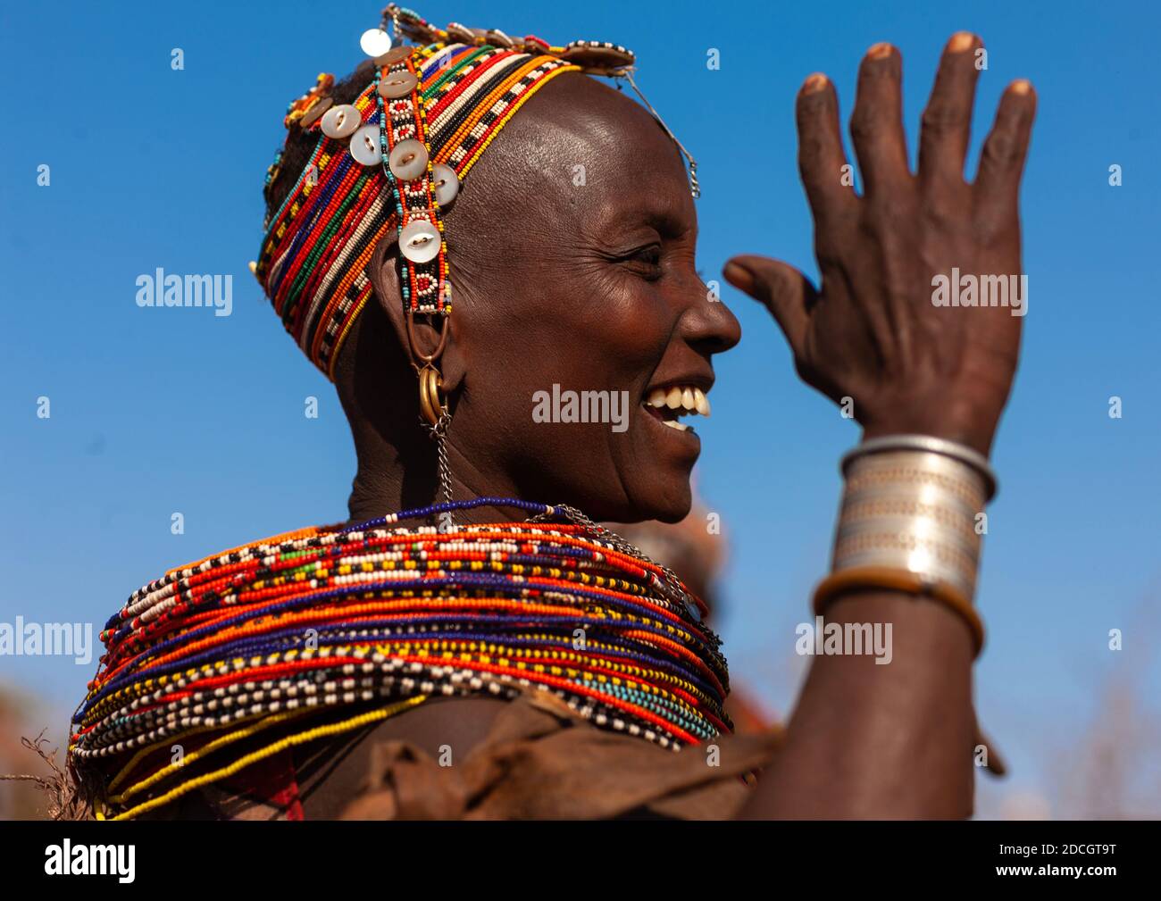 Rendille tribe women dancing during a ceremony, Marsabit County ...