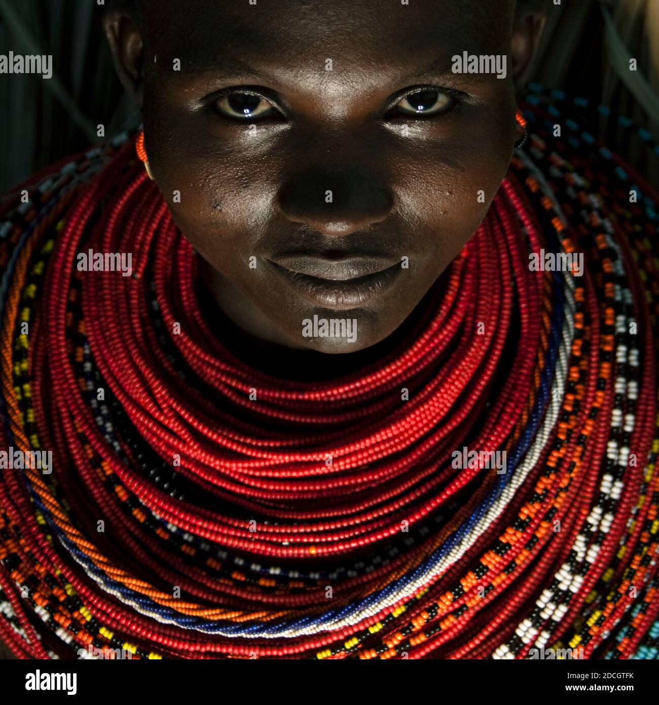 Portrait of a Rendille tribe woman, Rift Valley Province, Turkana lake ...