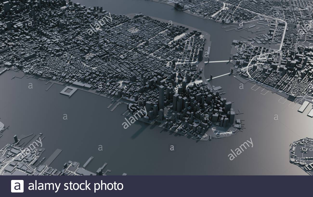 12k High Resolution Satellite Map Of Manhattan - Map