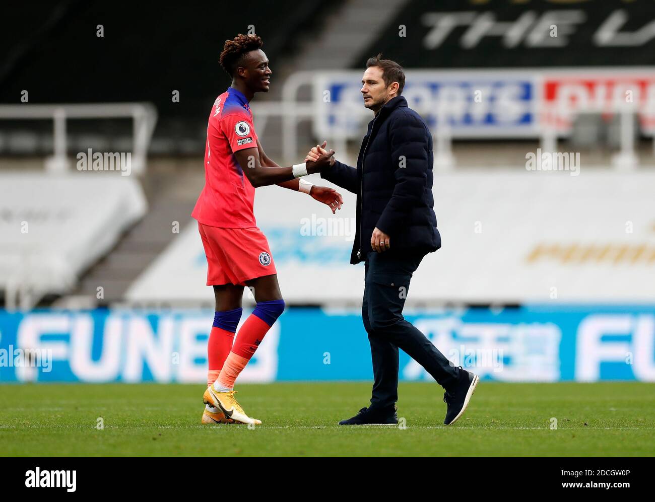 Chelsea's Tammy Abraham greet Chelsea manager Frank Lampard after the ... Chelsea's Tammy Abraham greet Chelsea manager Frank Lampard after the ...