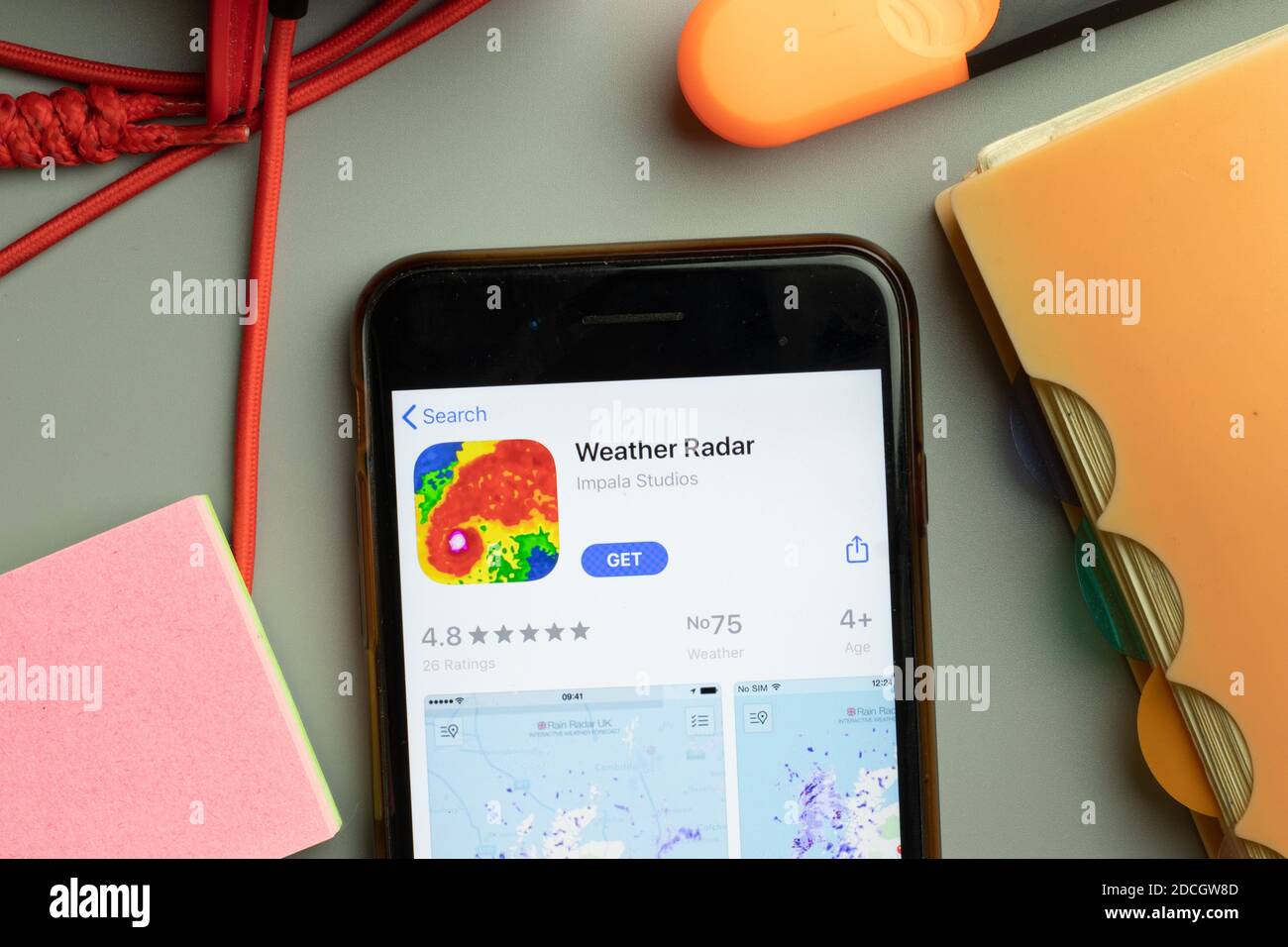 New York, United States - 7 November 2020: Weather Radar app store logo ...