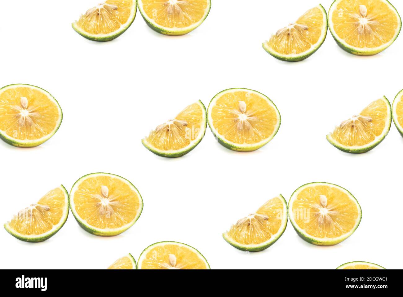 fresh lime slices pattern on white color background Stock Photo - Alamy