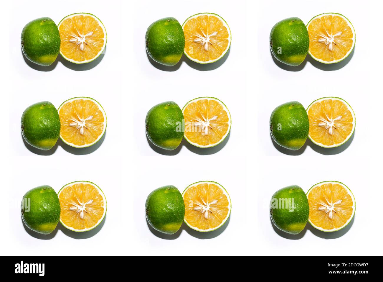 pattern with fresh fruit mausambi slices on a white backgrounds Stock ...