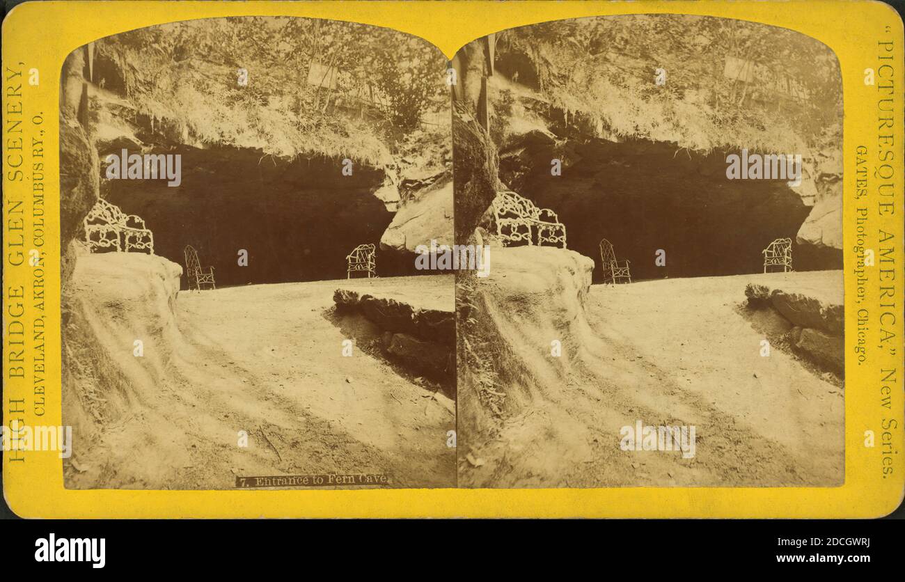 Entrance to fern cave., Gates, G. F. (George F.), Ohio, Cuyahoga River ...