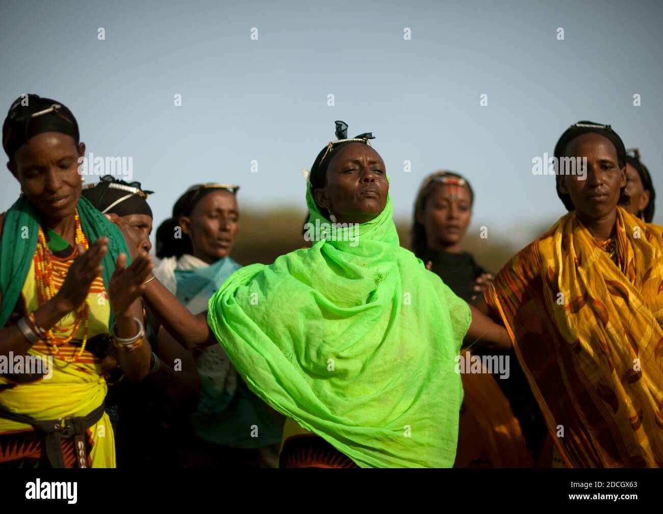 Gabra tribe women dancing, Marsabit County, Chalbi Desert, Kenya Stock ...