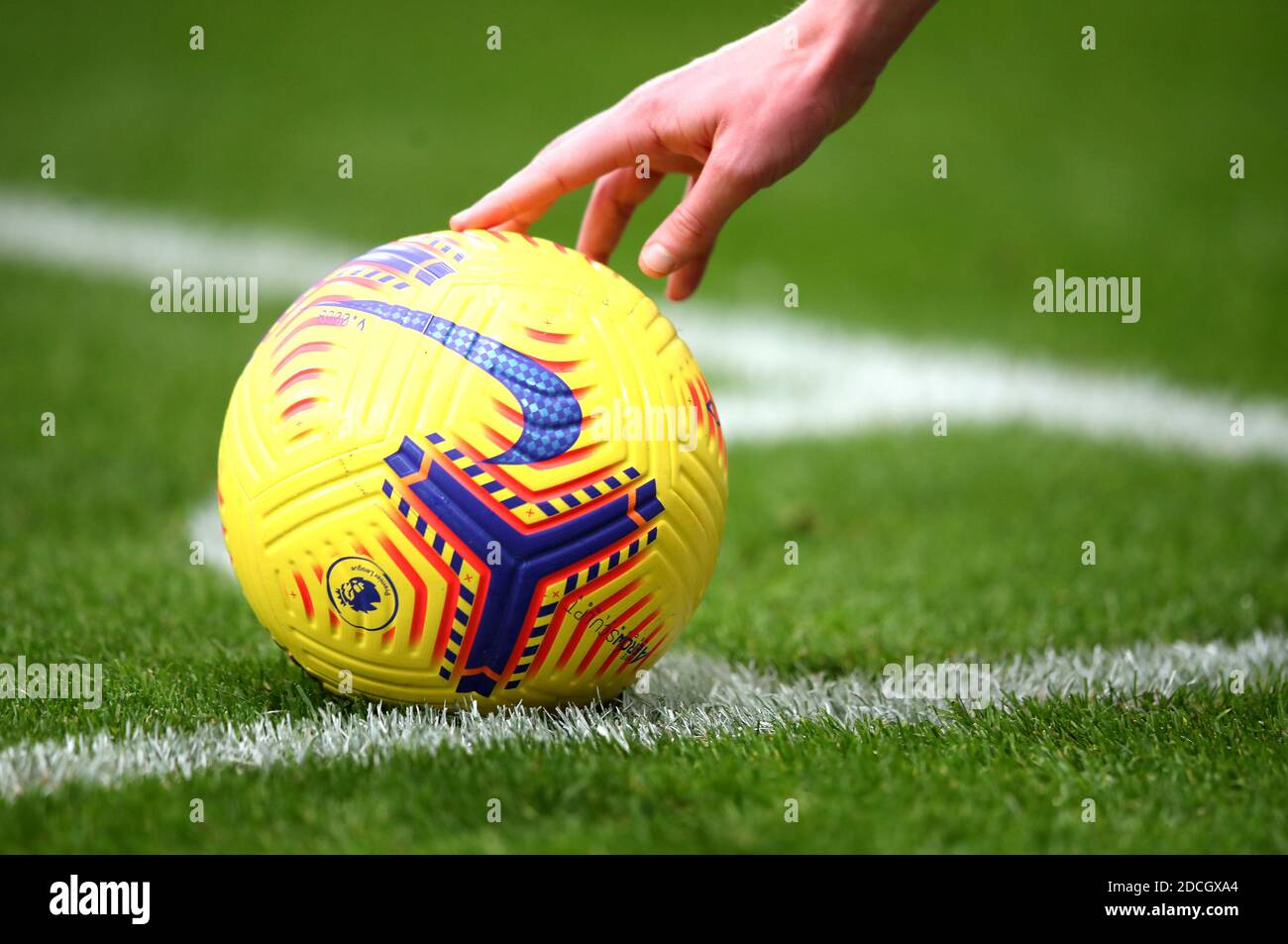 Close up of the new Nike winter ball in action during the Premier ...