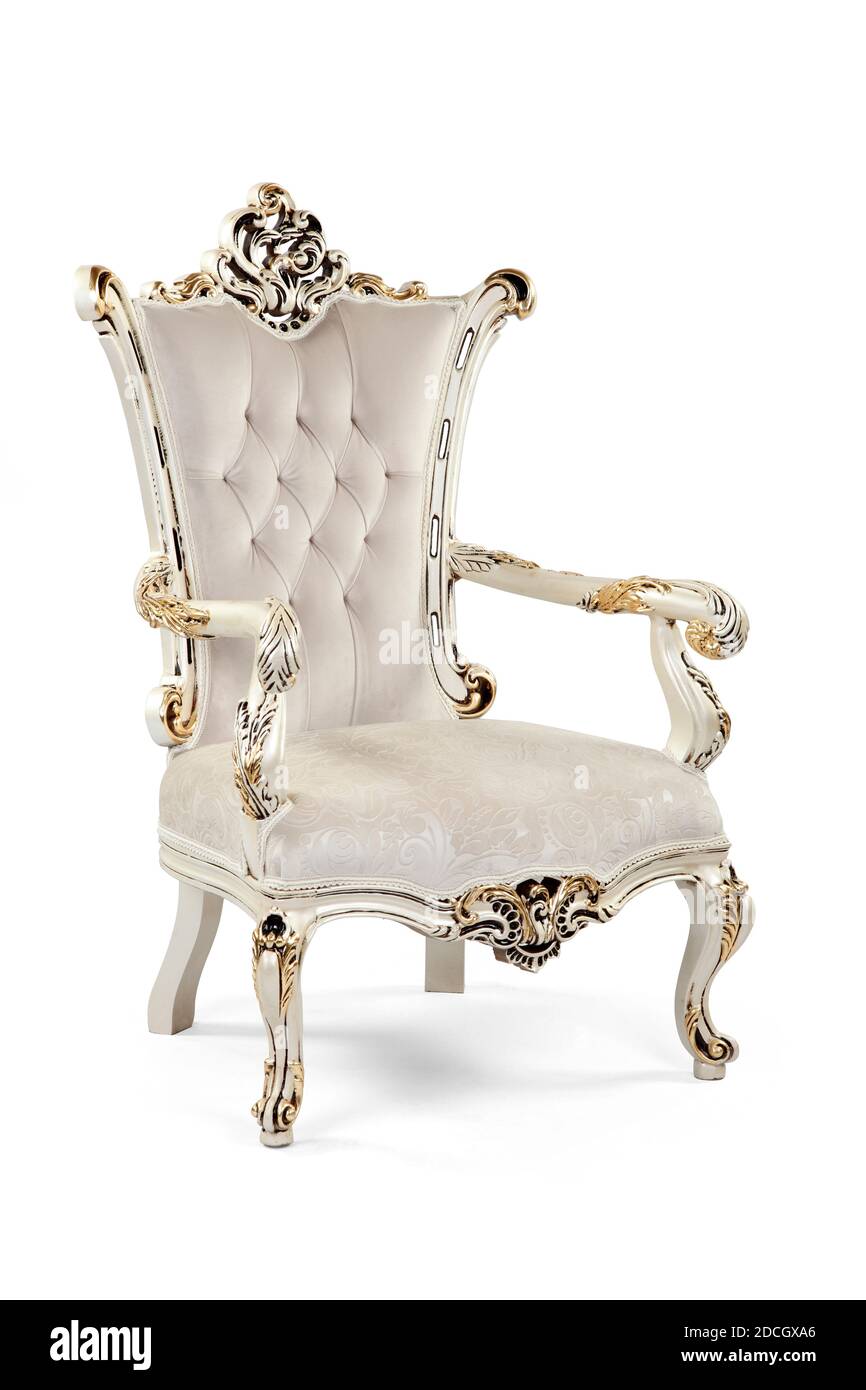 Classic single sofa isolated on white background. corner view Stock ...