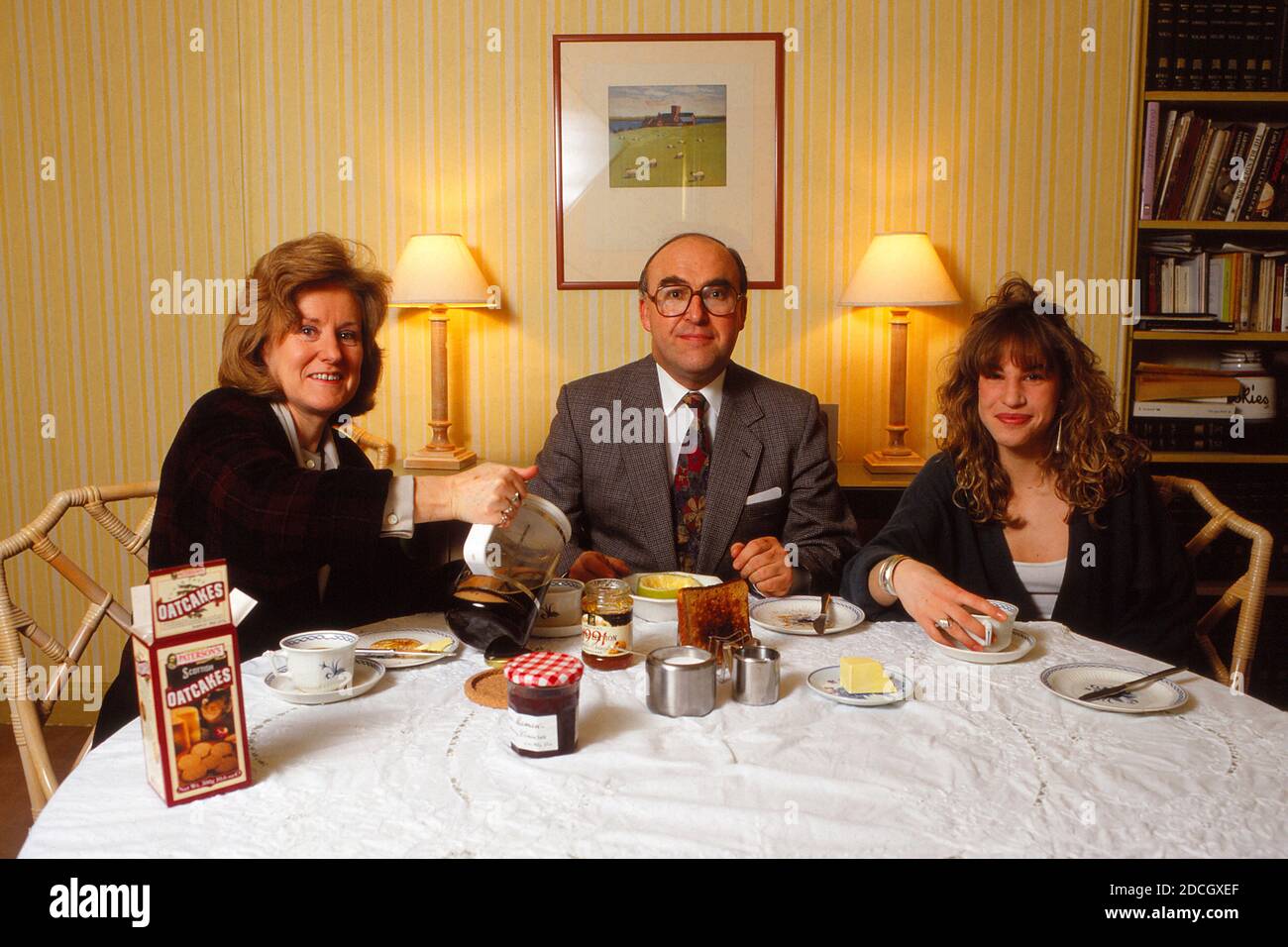 John Smith Deputy Labour Leader at breakfast in his home with his wife ...