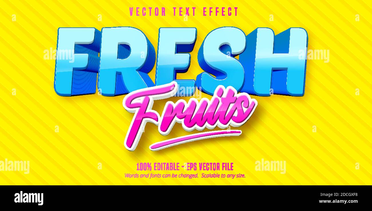 Fruits text effect hi-res stock photography and images - Alamy