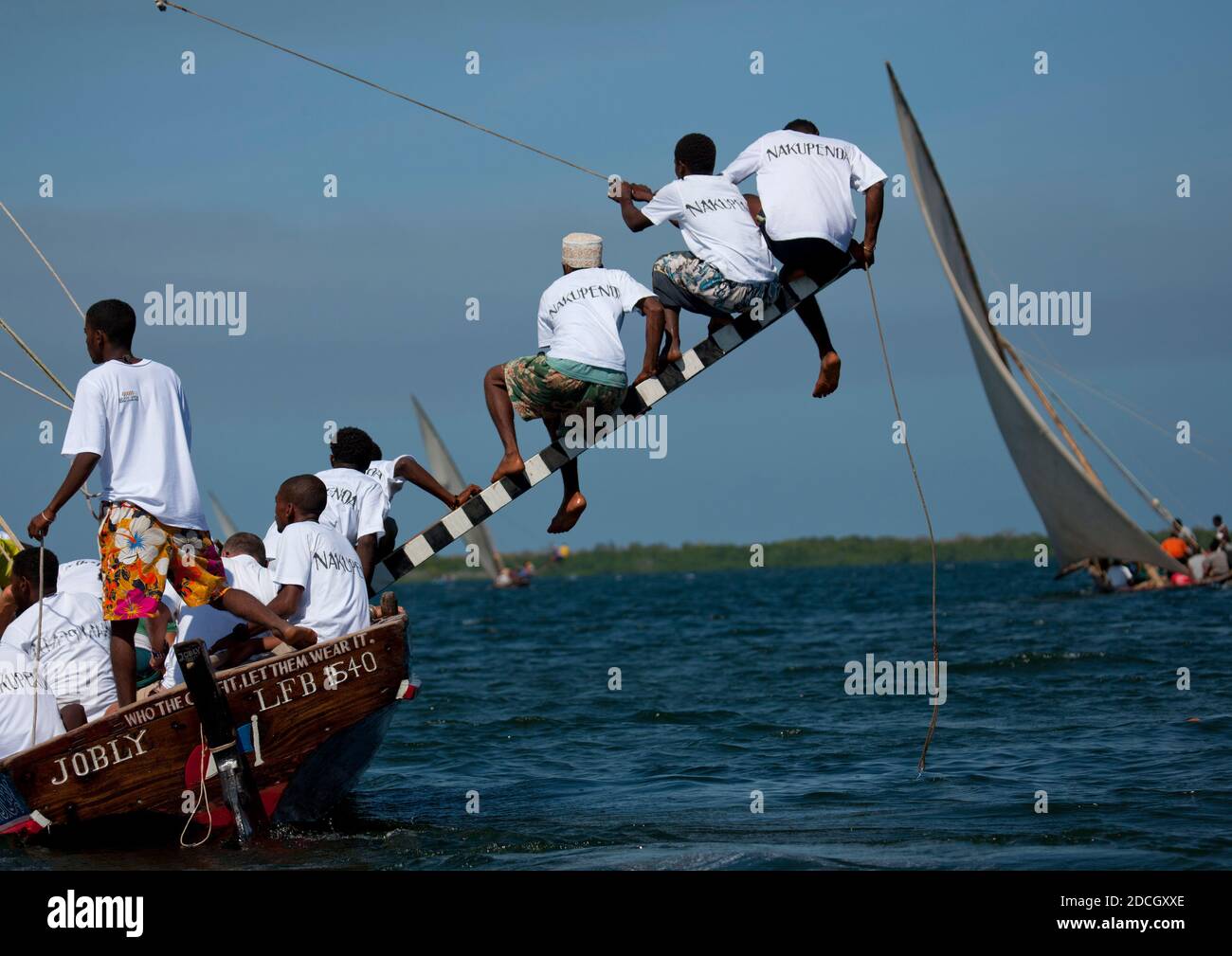 Dhow race during the Maulid festival, Lamu County, Lamu, Kenya Stock ...