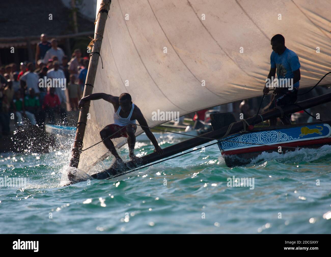 Dhow race during the Maulid festival, Lamu County, Lamu, Kenya Stock ...