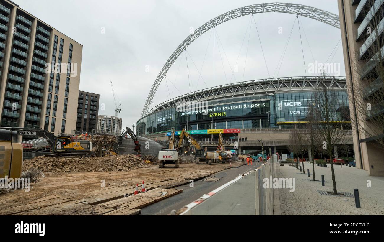 London, UK. 21 November 2020. Work continues to demolish the iconic ...