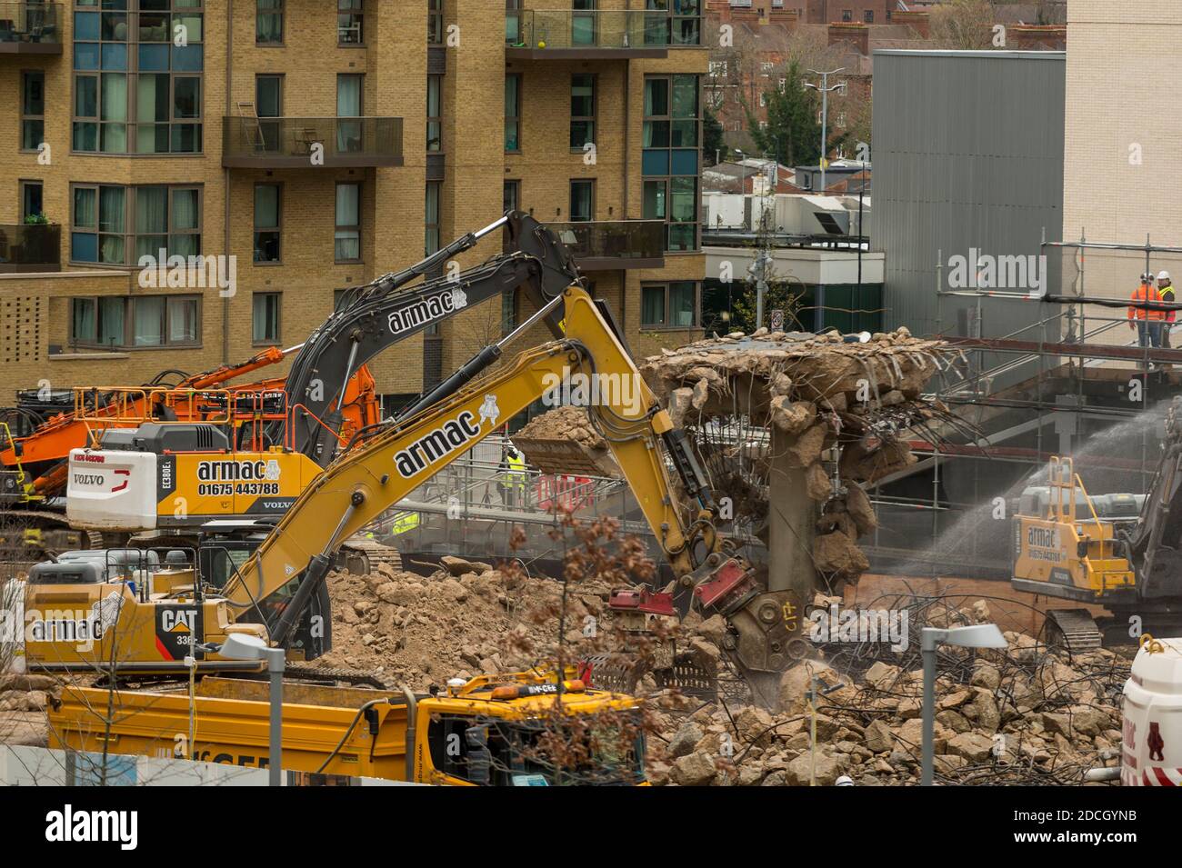 London, UK. 21 November 2020. Work continues to demolish the iconic ...