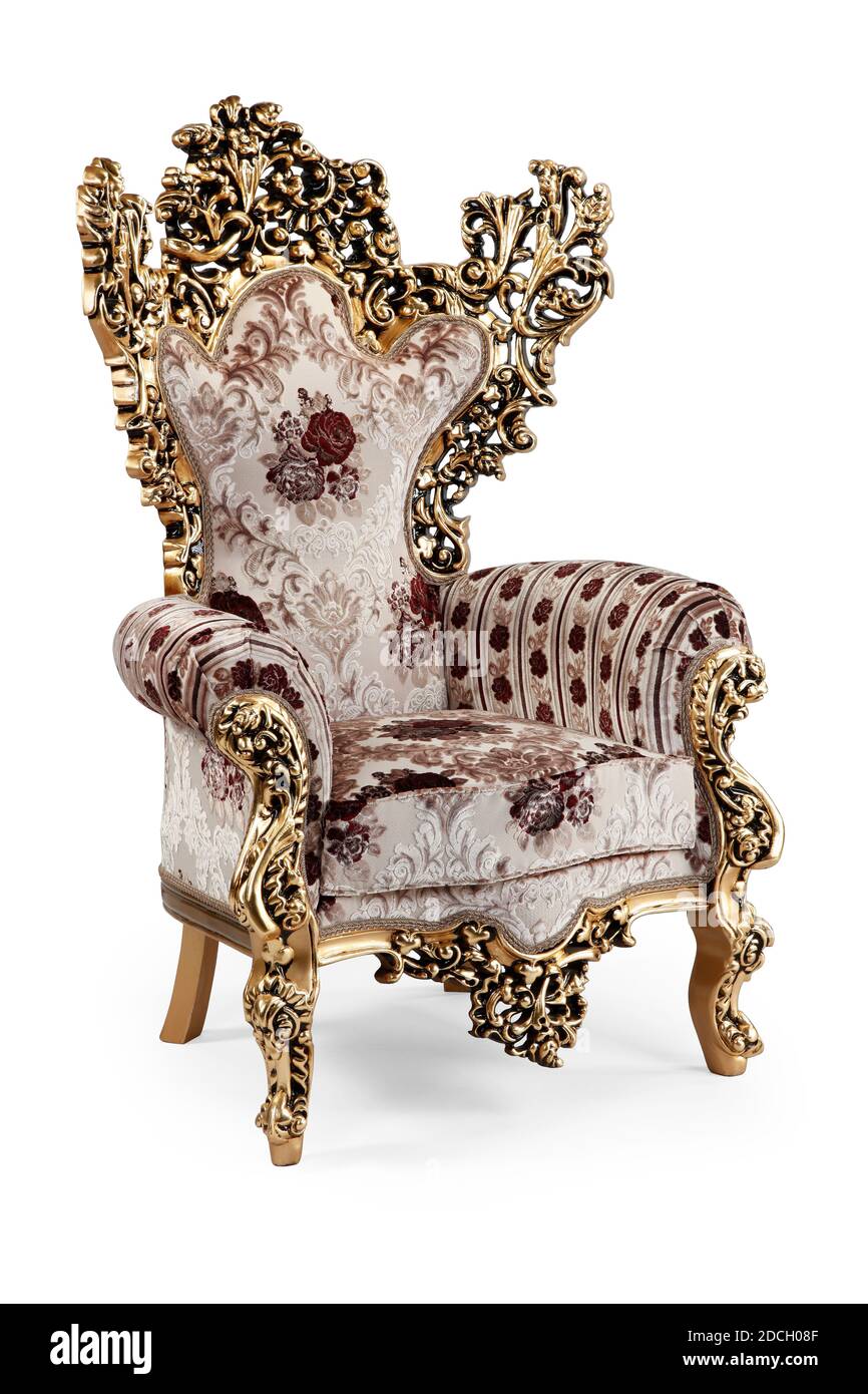 Classic single sofa isolated on white background. corner view Stock ...